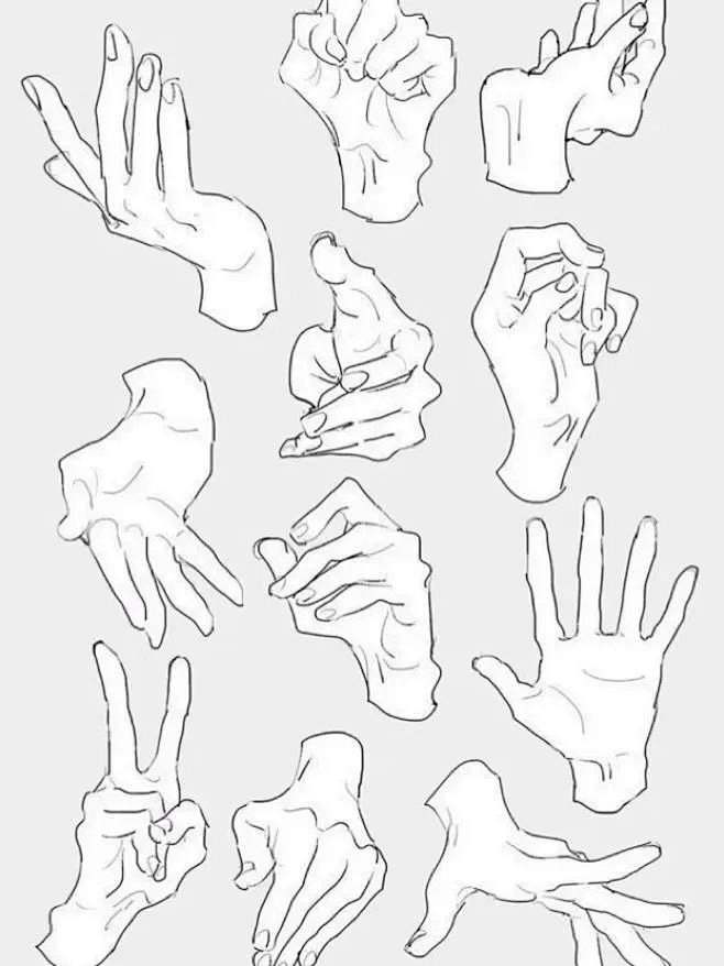 手部画法参考#绘画素材##绘画参考#