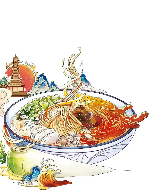 兰州拉面插画图片下载