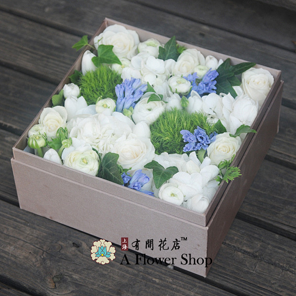 打开爱系列花盒之-西洋牡丹|有间花店创意礼物|进口风信子