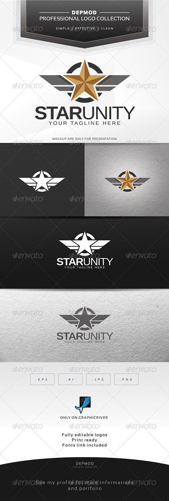 明星统一标志——波峰标志模板Star Unity Logo - Crests Logo Templates军队,徽章,大胆、品牌、品牌、队长 ...