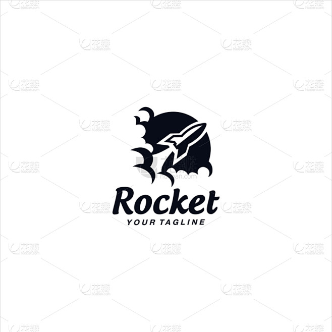 rocket launch logo design template