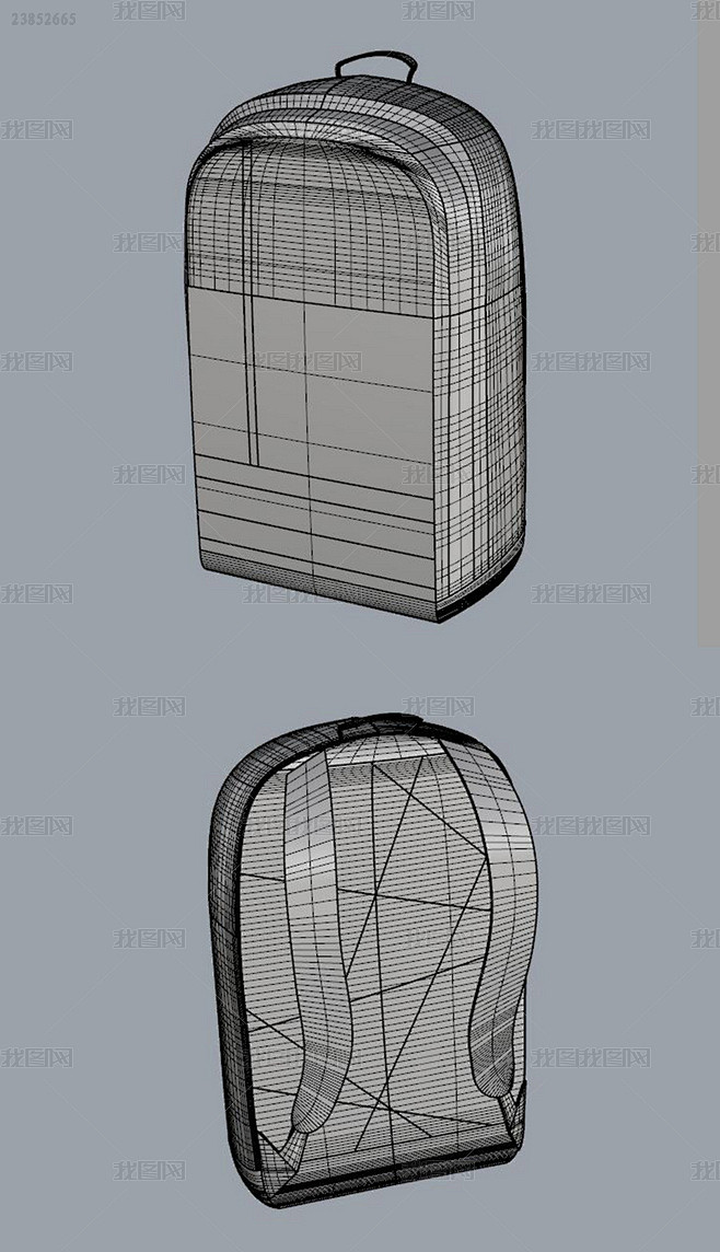 背包书包双肩包3D模型obj模型犀牛模型