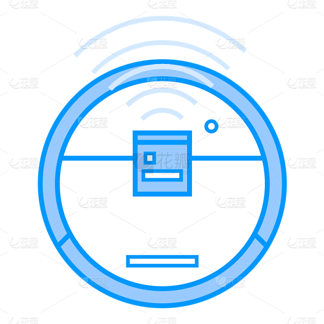 行业icon矢量线性扁平-扫地机器人