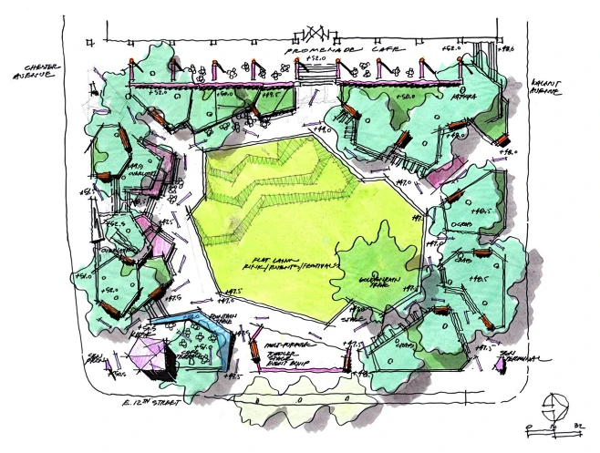 Perk Park / Thomas Balsley Associates with Jim McKnight,Sketch 01-花瓣网