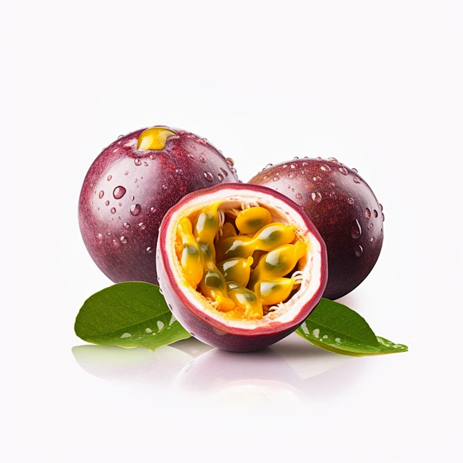 passion fruits isolated on solid white background, food photography ...