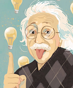 爱因斯坦人物插画-花瓣网|陪你做生活的设计师