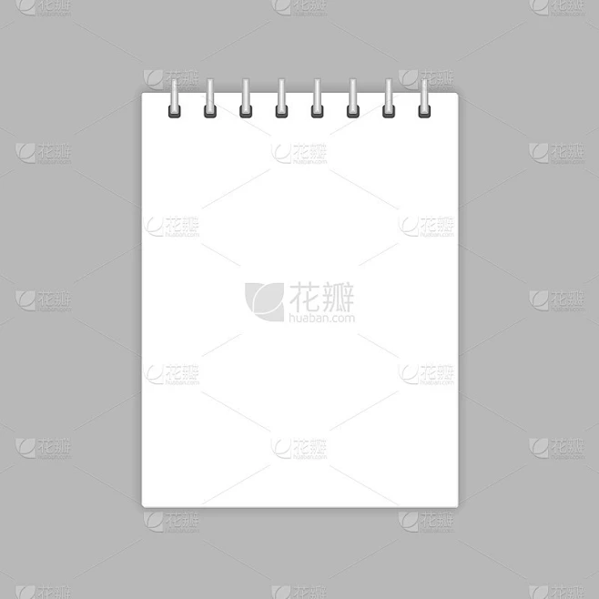 Blank realistic spiral notepad notebook isolated o素材-花瓣网