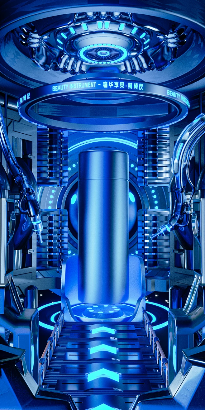 科技C4D场景KV（小瑕疵投射问题电脑太low懒得调了）-花瓣网