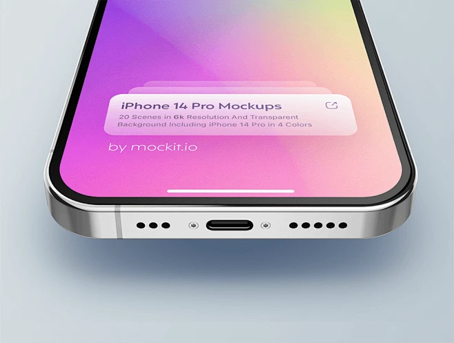 iPhone 14 Pro Mockups 苹果iPhone 14 Pro手机屏幕app应用ui界面设计作品贴图ps样机素材 - UIGUI-花瓣网