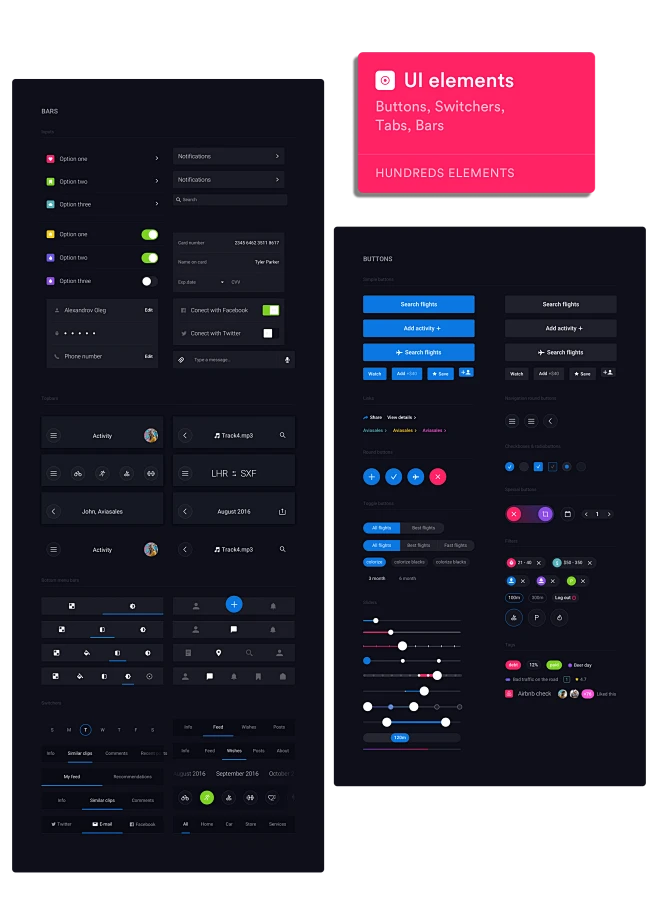 Pin UI Kit / Free Templates Inside : Huge set of pre-made UI elements ...