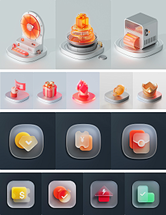 C4D/3D/立体 - ICON 图标-花瓣网|陪你做生活的设计师