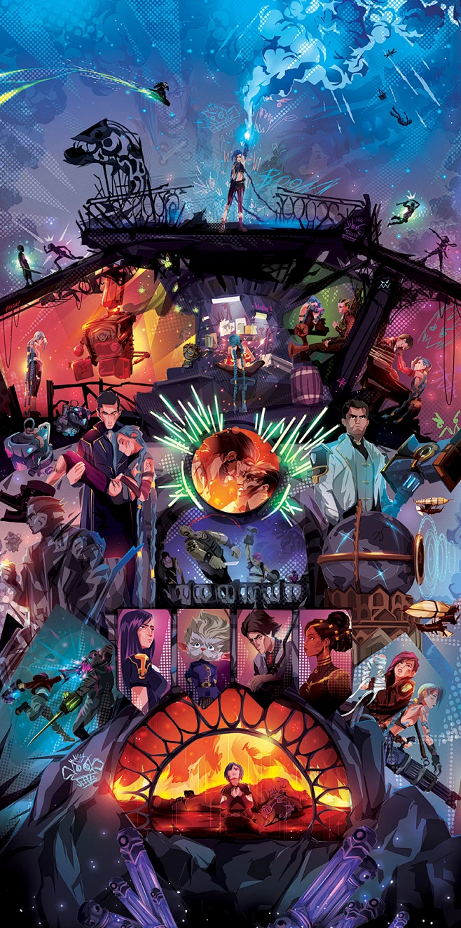 arcane game jinx league of legends vector-花瓣网