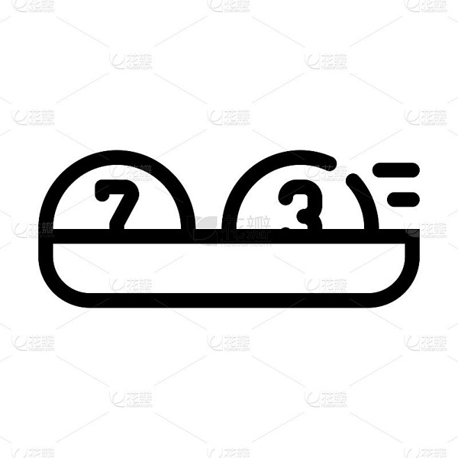 中奖彩票数字球线图标矢量插图