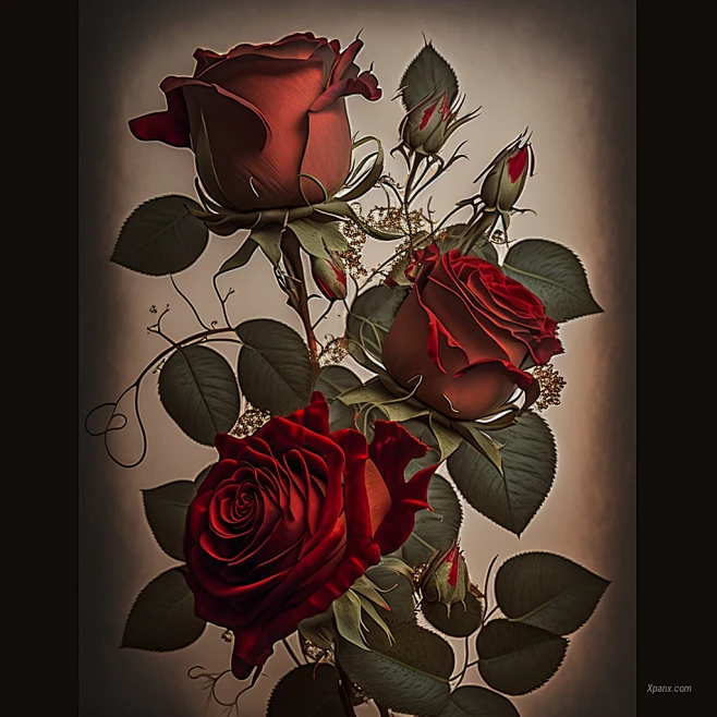 AI绘画_Prompts_Ashh_realistic_red_roses_photography_Nikon_d7200_50mm ...