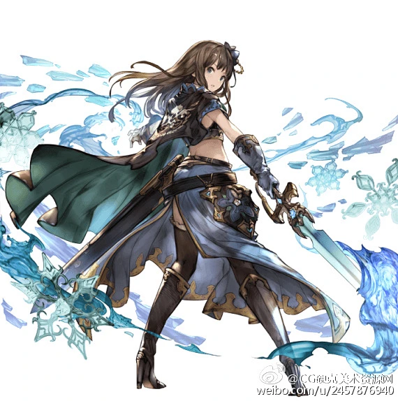 CGINK好资源推荐——【GRANBLUE FANTASY碧蓝幻想】超棒的日式风格原画，pose，颜色，造型都很赞哦！下载地址：O网页链接 ...