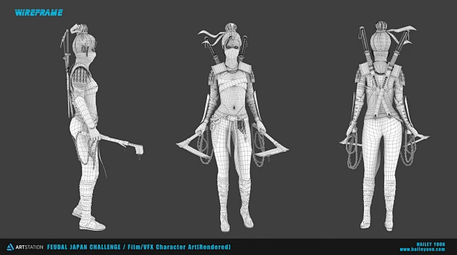 Ninja-Feudal Japan:Film/VFX Character Art (rendered), Hailey Yoon : I ...