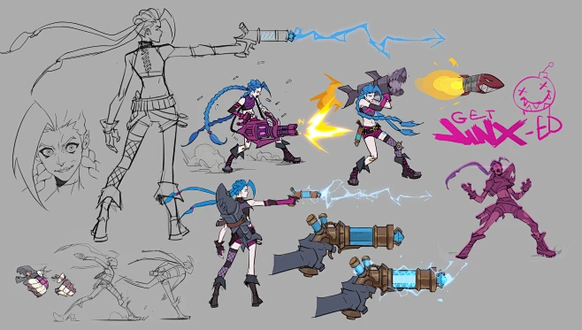 Jinx Character Concept & Style - 2XKO-花瓣网