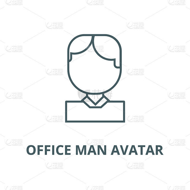 Office man avatar vector line icon, linear concept