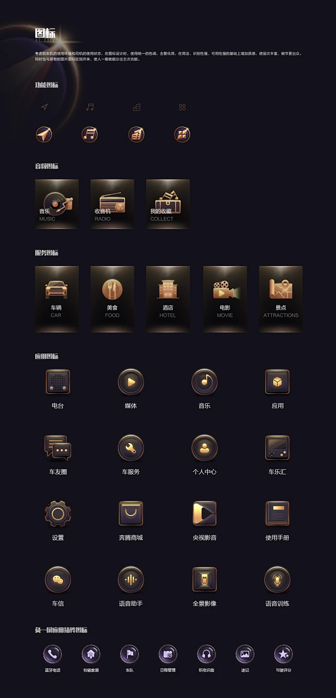 奔腾T99车机主题设计——韶光-APP-UICN用户体验设计平台-花瓣网