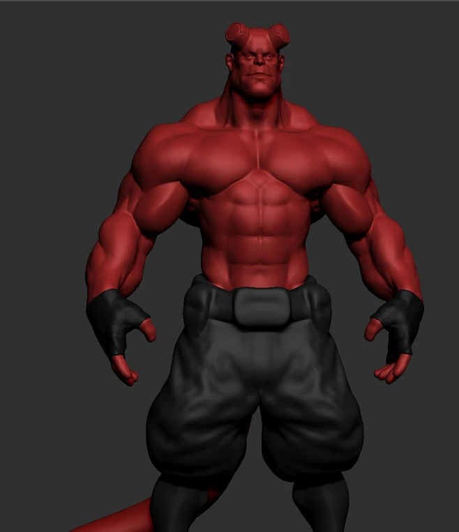 Hellboy speed modeling-花瓣网