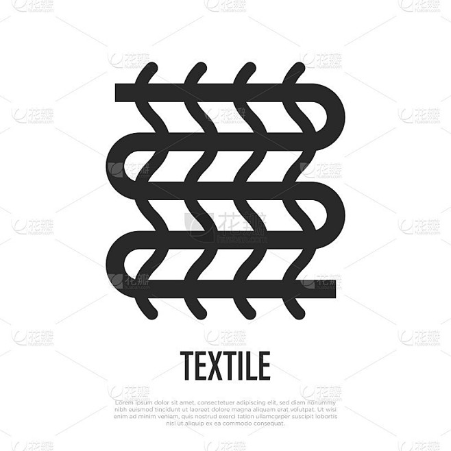 Textile symbol. Thin line icon. Vector illustratio