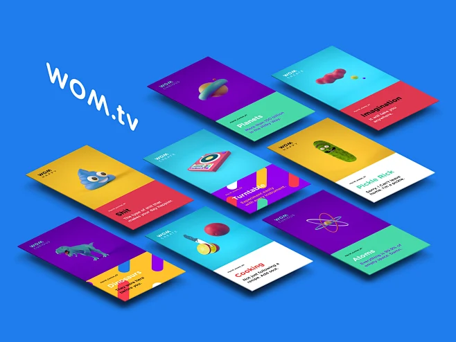 WOM.tv : Student project for Visual Design Diploma.WOM tv channel identity + Motion Design ...