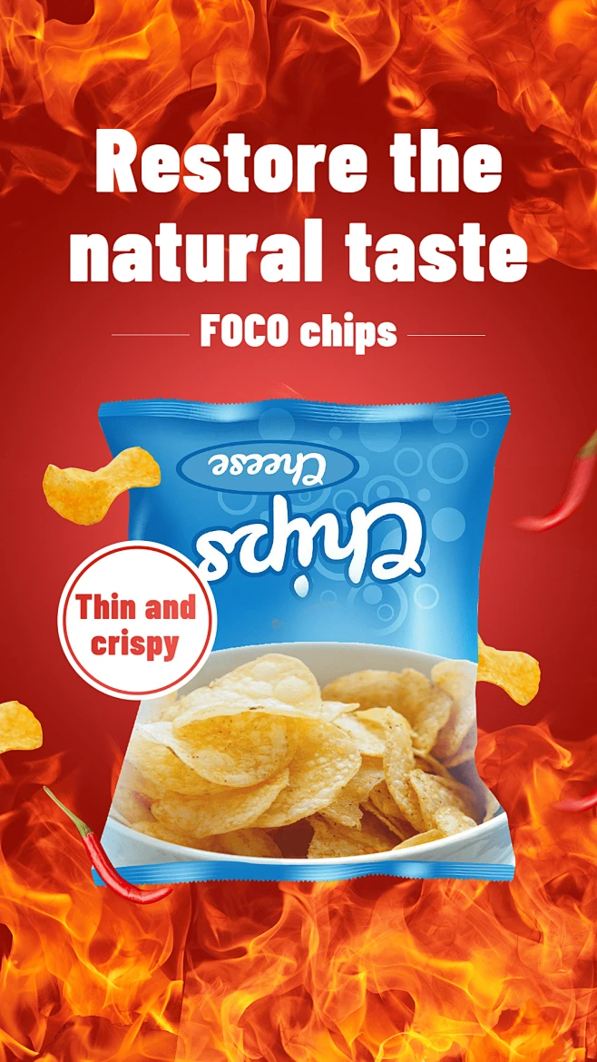 Flame Element Potato Chips Consumer Packaged Food Snacks Ecommerce ...