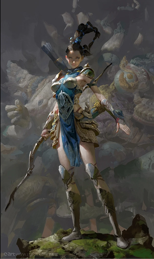 中国风女性卡牌插画中国风写实角色原画来自cgbook.cn (308)-花瓣网