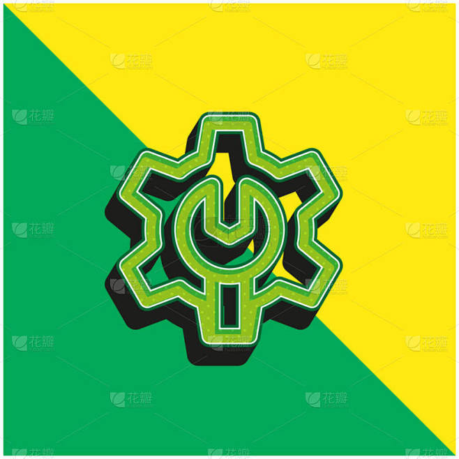Admin Green and yellow modern 3d vector logo
