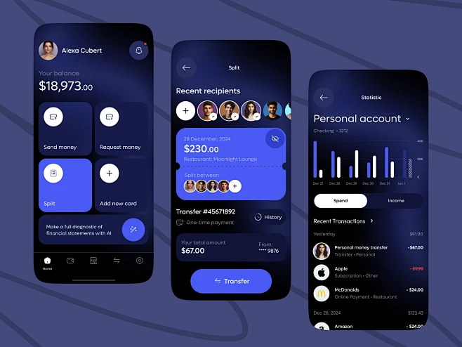 Finance App UI Design by Anastasia Golovko for Tino on Dribbble-花瓣网
