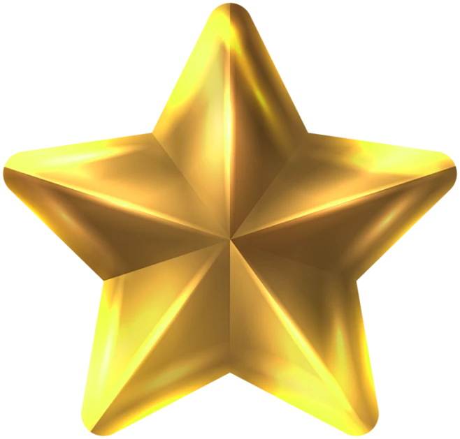 黄金色 金色五角星图片PNG素材圣诞五角星装饰-花瓣网