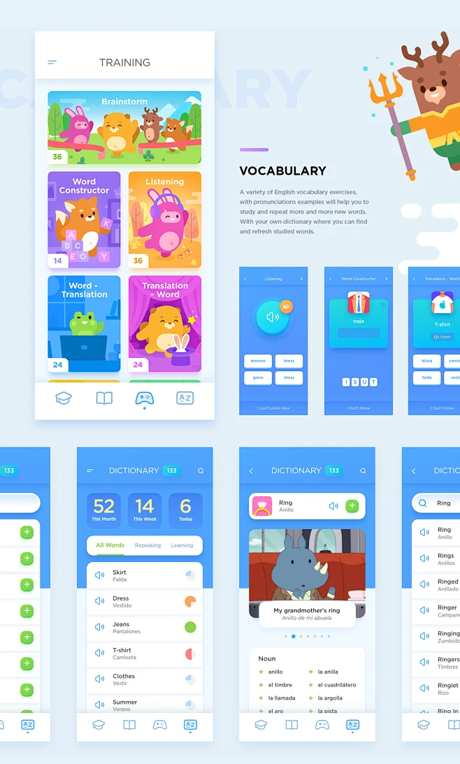 app Education UI animation ILLUSTRATION kids logo mobile characters ...