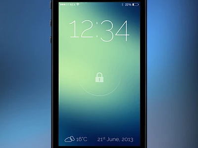 iOS 7 Lock Screen-花瓣网