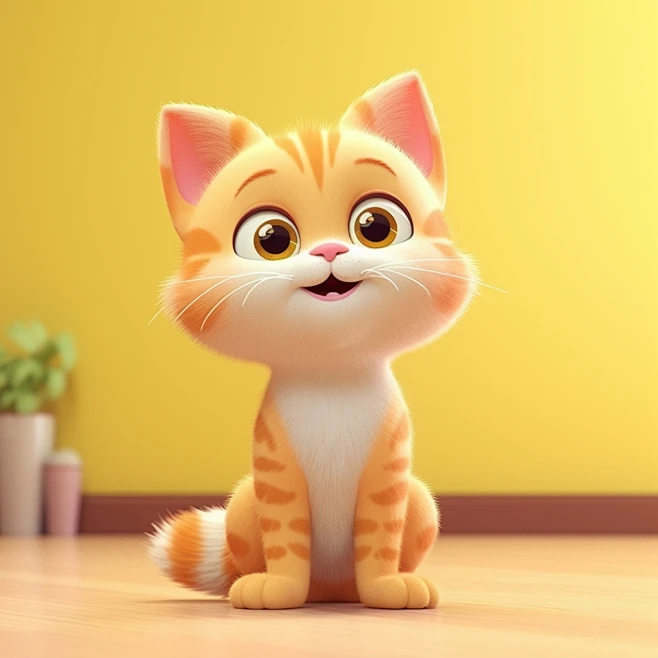 pixar style cute cats, 3d cute cat, winking cat, wink one eye, soft ...