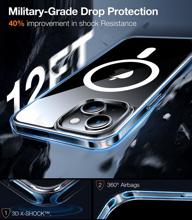 Amazon.com: TORRAS Magnetic Designed for iPhone 15 Case Clear ...