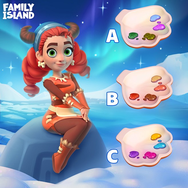 May be a cartoon of text that says FAMILY ISLAND A Ð c