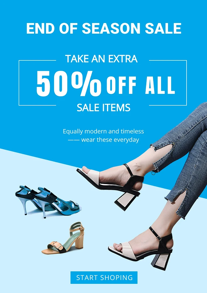 Women's Shoes and High Heels Fashion Sale Promo Advertising Poster素材-花瓣网