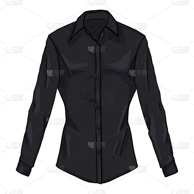 矢量卡通女性经典衬衫