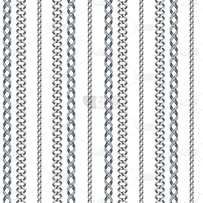 Silver Chain jewelry seamless pattern.素材-花瓣网