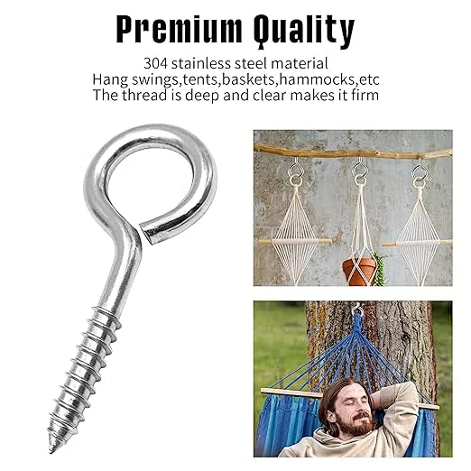 Amazon.com: YGAOHF 5 Inch Large Eye Hooks Heavy Duty - 12 Pcs Eye Bolts ...