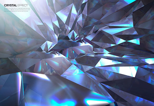 CRYSTAL EFFECT 10款炫彩透明结晶水晶玻璃创意主视觉海报设计背景底纹ps分层素材 - UIGUI