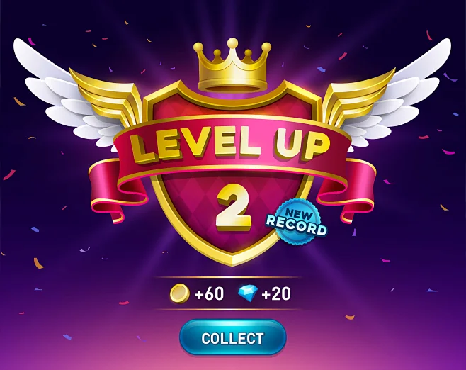 Level up game UI-花瓣网