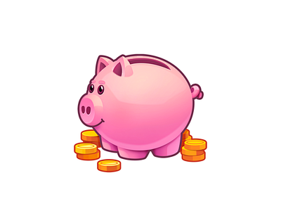 Piggy bank match3 2d art 2d photoshop art props currency store ...