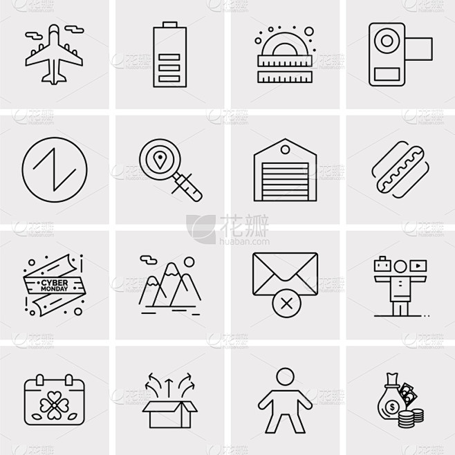 set 16 universal icons business