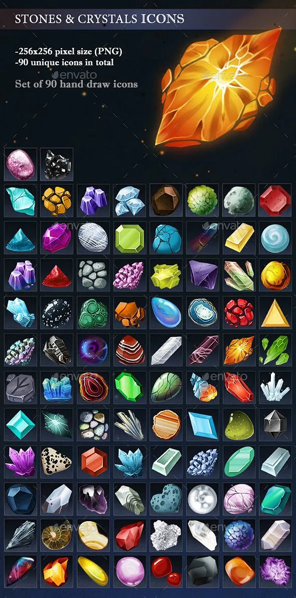 Stones and Crystals Icons-花瓣网