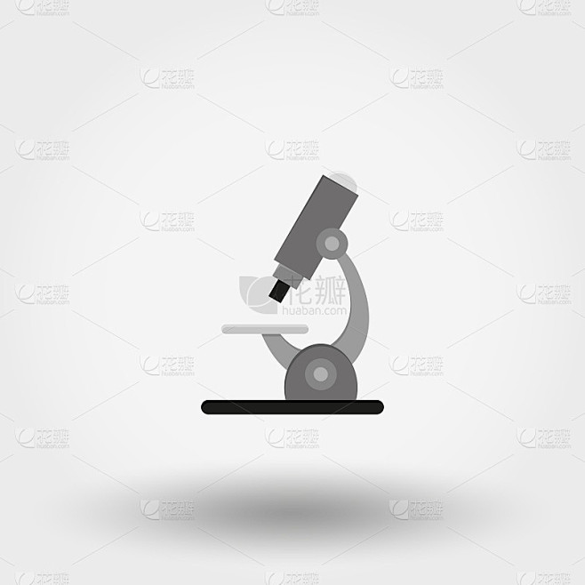 显微镜。图标。向量。平的。
