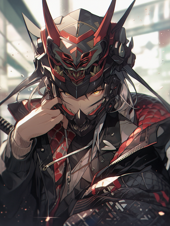 knightknight_Samurai_punkHyakkiyakousynthwavemodern_style_cloth ...