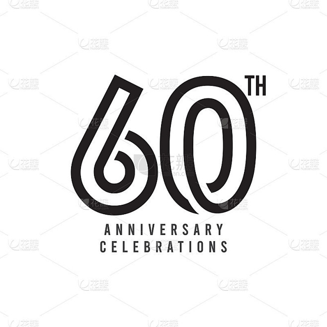60 Th Anniversary Celebration Vector Template Desi