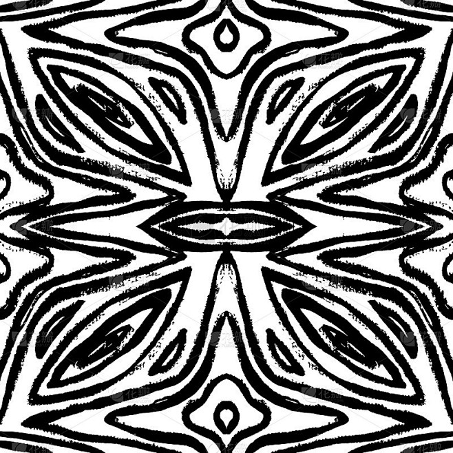 Abstract symmetric lines. Seamless vector pattern