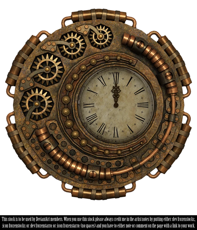Steampunk Clock Render by frozenstocks-花瓣网